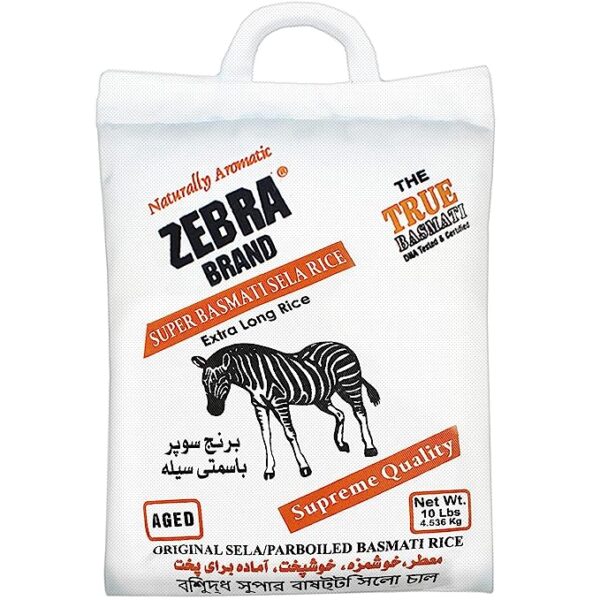 Zebra Basmati Sela Rice 10 Lbs - Sunlight Grocery Indian Store, Ceres ...
